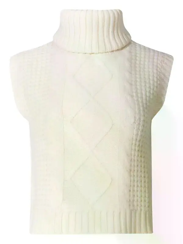 Perfect Moment Cable Knit Roll Neck Sleeveless Top