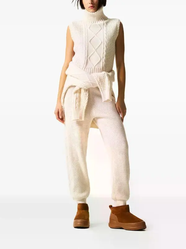 Perfect Moment Cable Knit Roll Neck Sleeveless Top