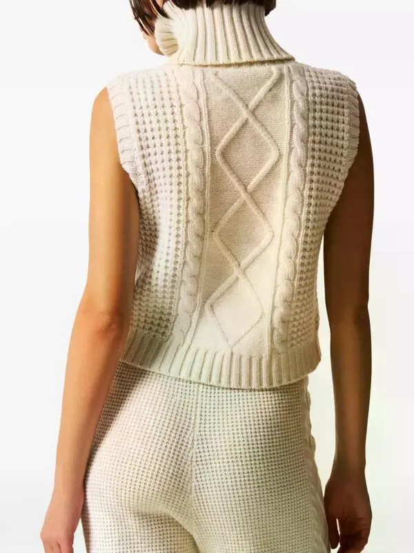 Perfect Moment Cable Knit Roll Neck Sleeveless Top