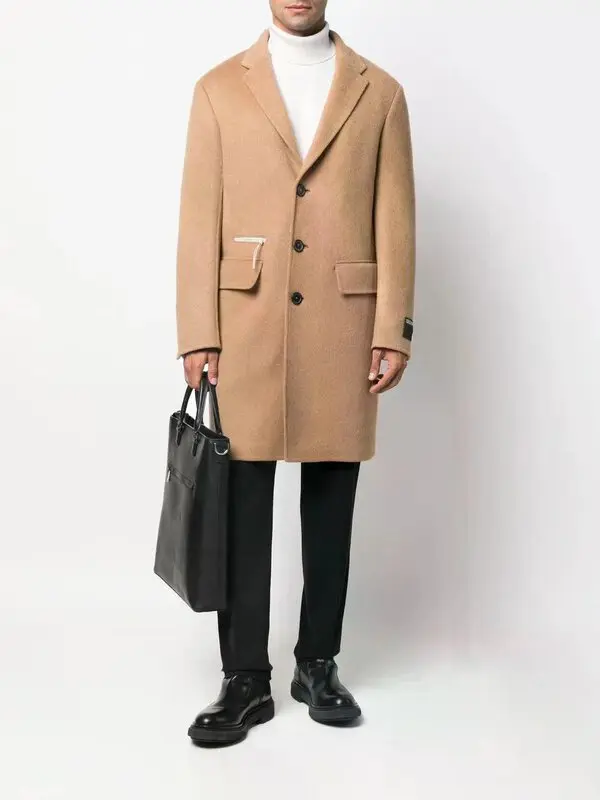Zegna Single-breasted Coat With Zip Pocket