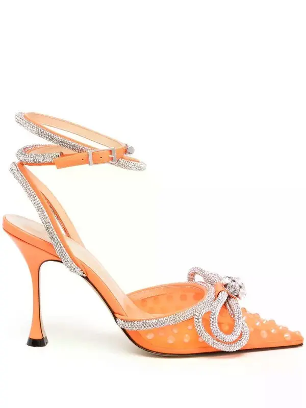 Mach & Mach Crystal Embellished Pointed Toe Pumps
