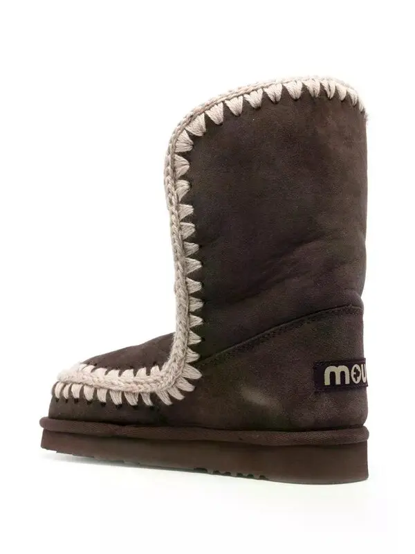 Mou Logo-patch Suede Ankle Boots