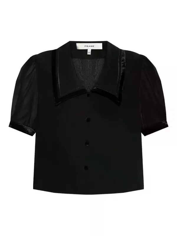 FRAME Velvet Trimmed Blouse