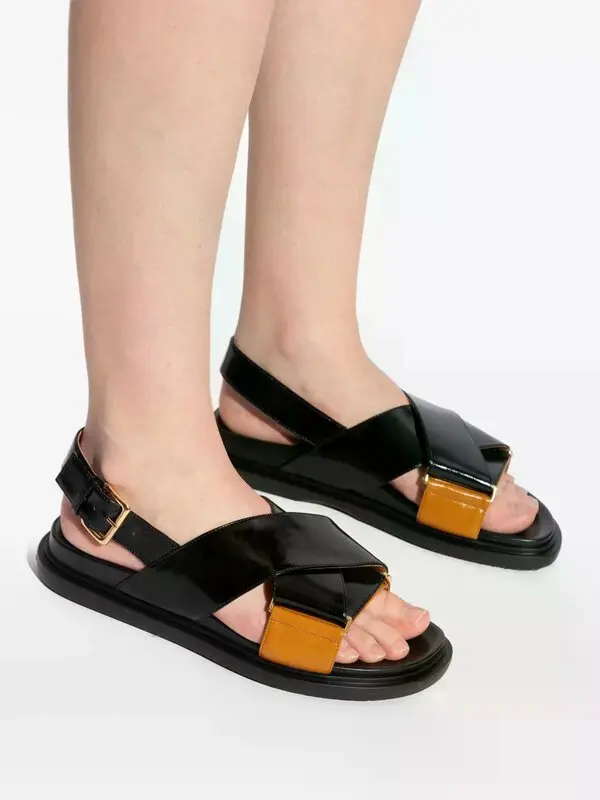 Marni Criss-cross Strap Sandals - Black