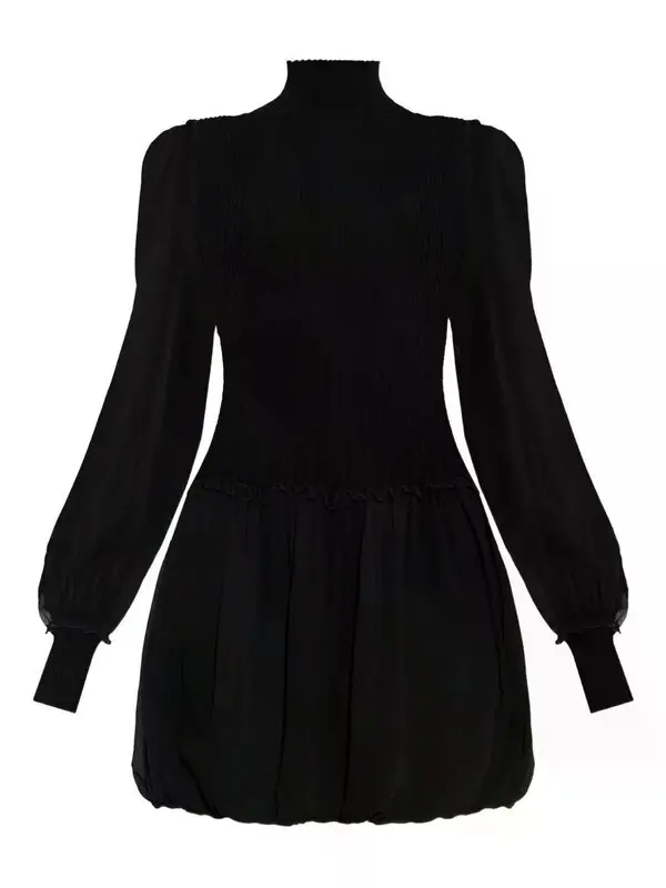 FRAME Sheer Sleeve Mini Dress - Black
