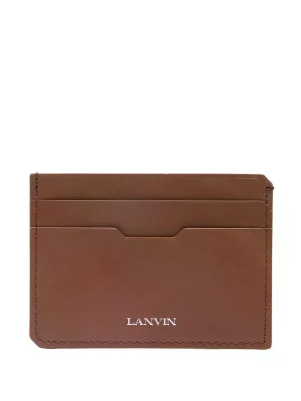 LANVIN Logo-print Cardholder - Brown