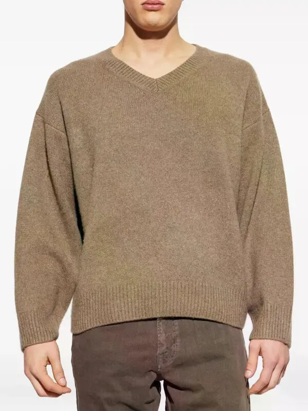 FRAME V-neck Sweater With Ribbed Trim