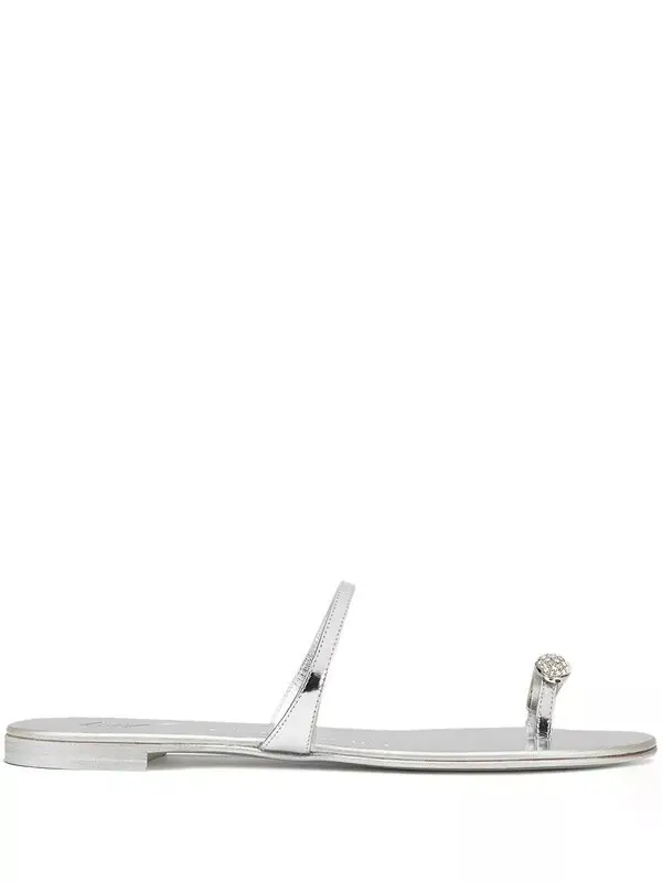 GIUSEPPE ZANOTTI Embellished Thong Sandals - Silver