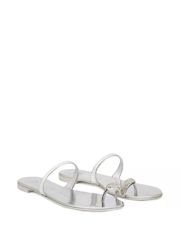 GIUSEPPE ZANOTTI Embellished Thong Sandals - Silver