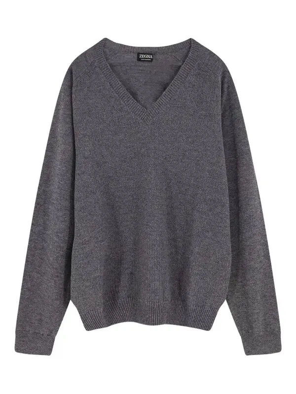Zegna V-neck Fine Knit Sweater