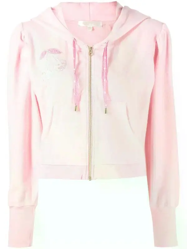 LoveShackFancy Hasana Zip-up Appliqué Hoodie