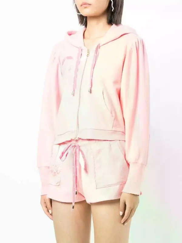 LoveShackFancy Hasana Zip-up Appliqué Hoodie