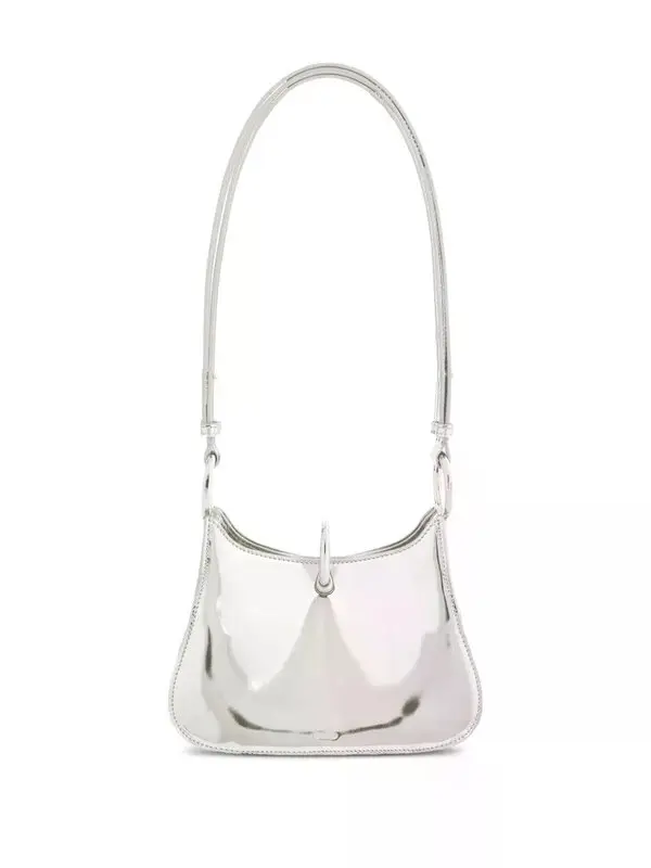 Rabanne Ring-detail Leather Shoulder Bag - Silver