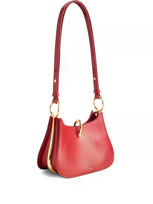 Rabanne Calfskin Leather Adjustable Shoulder Bag - Red