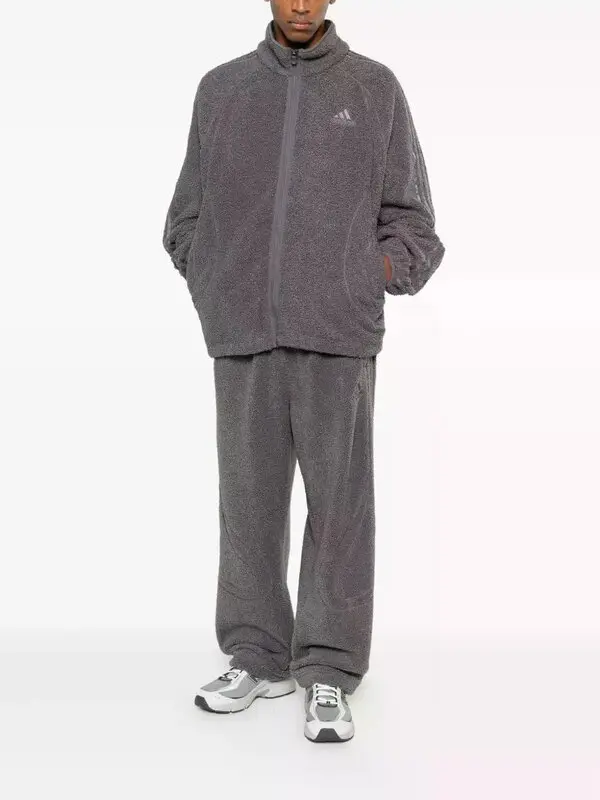 Adidas Three-stripe Zip Sweatshirt - Grey