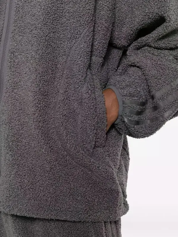 Adidas Three-stripe Zip Sweatshirt - Grey