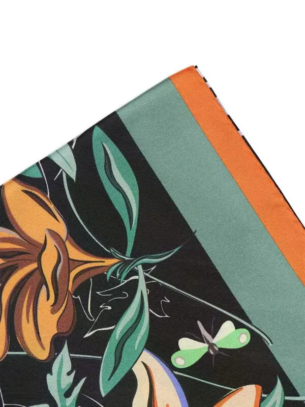 LANCEL Floral-print Scarf - Black