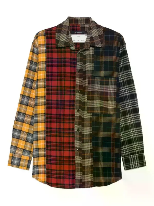 SONG FOR THE MUTE Color-block Check Shirt