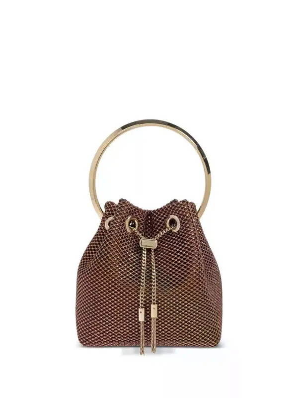 JIMMY CHOO Bon Bon Shimmering Mesh Handbag - Brown