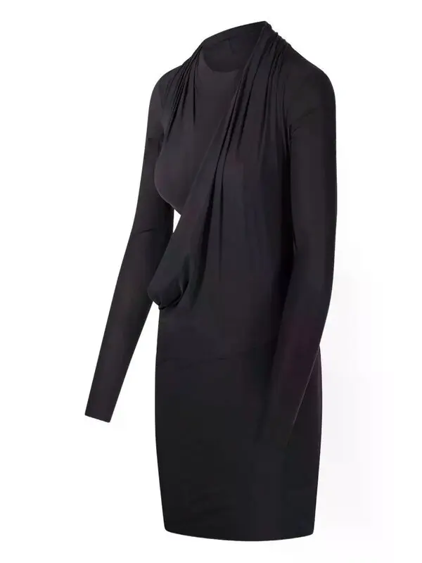 AMAZUIN Draped Cutout Long Sleeve Dress