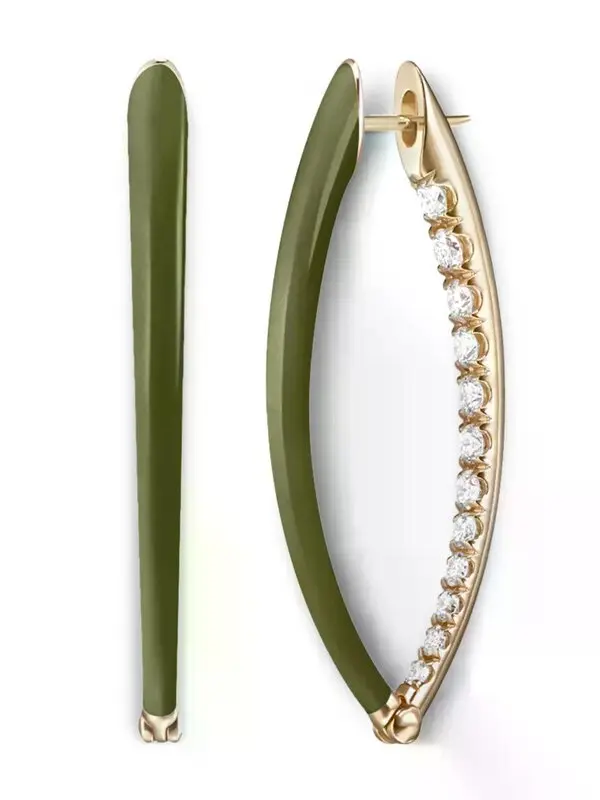 Melissa Kaye 18k Yellow Medium Cristina Diamond Hoop Earrings - Gold