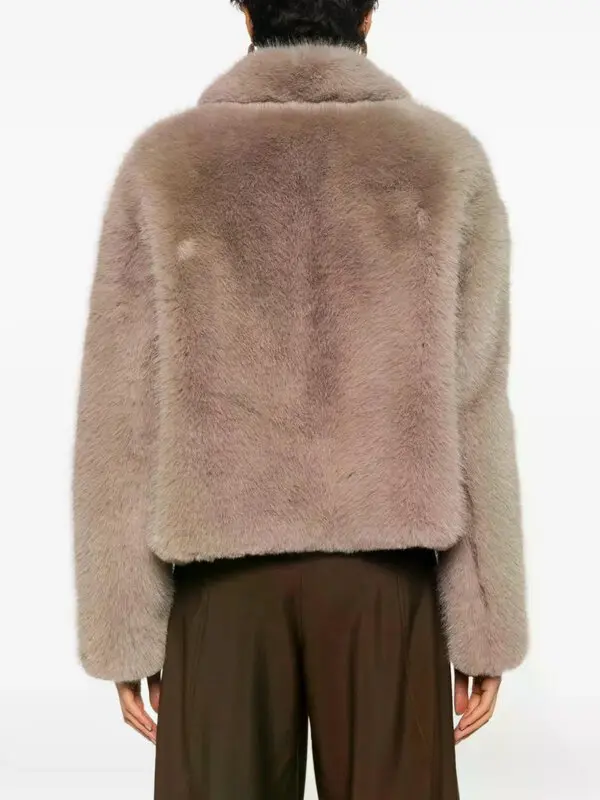 CIRCUS HOTEL Collared Faux Fur Jacket