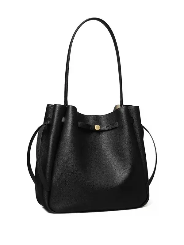 Tory Burch Leather Bucket Shoulder Bag - Black