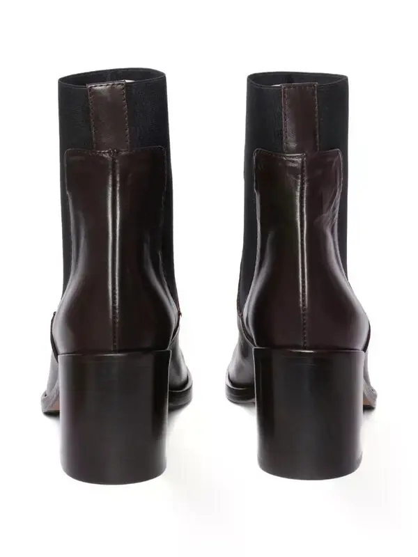 VIA ROMA 15 Leather Block Heel Boots