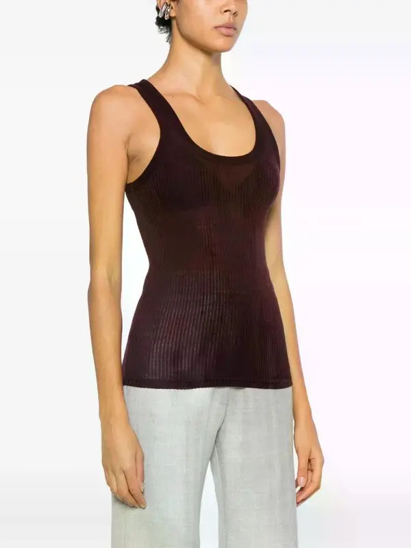 FORTE_FORTE Ribbed Knit Sleeveless Top