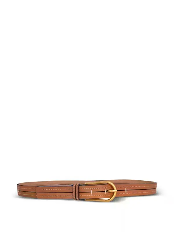 GIANNI CHIARINI Double Strap Leather Belt - Brown