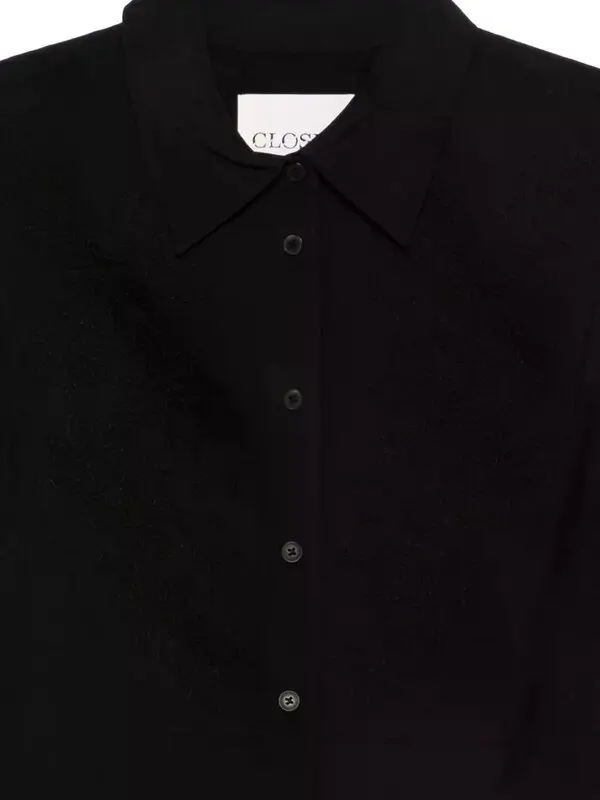 Closed Embroidered Shirt - Black