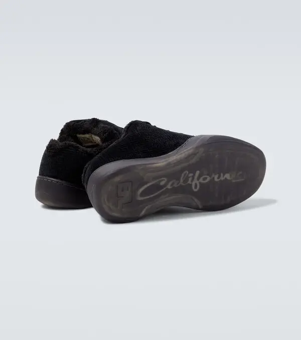 ERL Vamp Terry-lined Corduroy Sneakers - Black