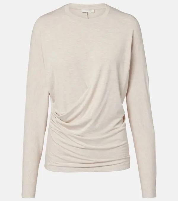 Vince Jersey Top With Drape Detail