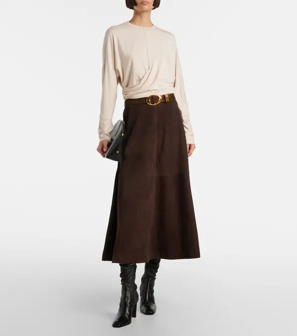 Vince Jersey Top With Drape Detail