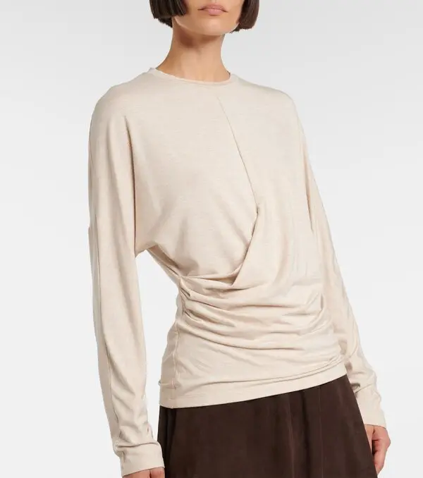 Vince Jersey Top With Drape Detail