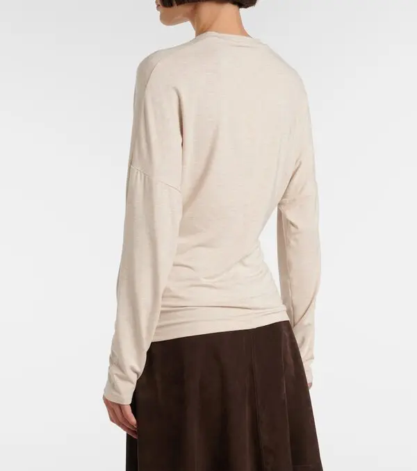 Vince Jersey Top With Drape Detail