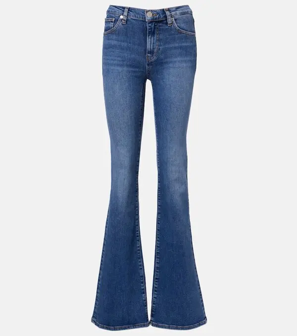 FRAME Icon Long Mid-rise Flared Jeans - Blue