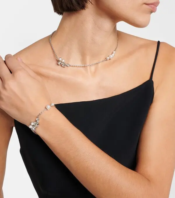 Givenchy Embellished Bracelet With Crystals And Pearls