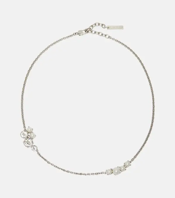 Givenchy Crystal And Pearl Necklace - Silver