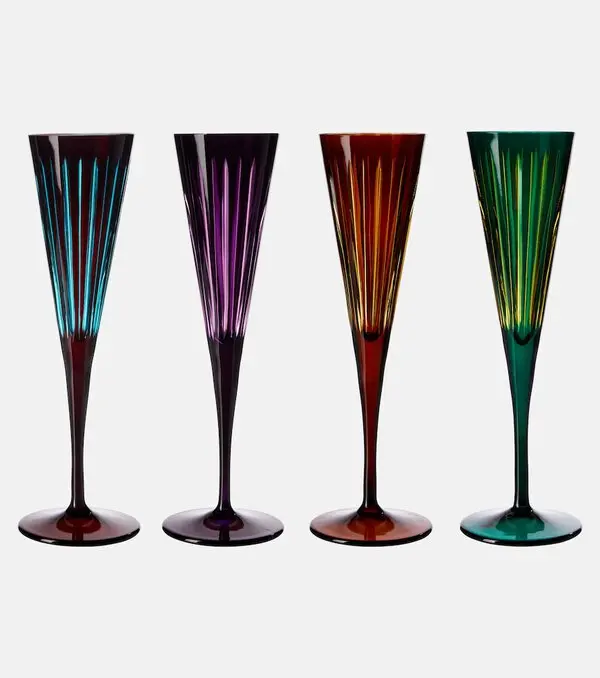 L'Objet Prism Set Of 4 Champagne Flutes - Multicoloured