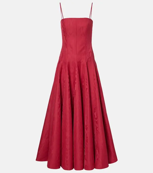 EMILIA WICKSTEAD Gracia Pleated Mikado Bustier Dress - Red