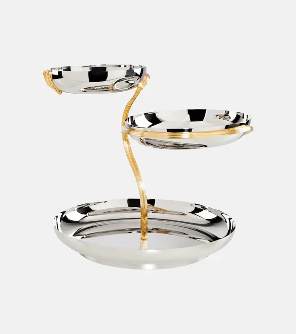 L'Objet Deco Leaves Large Serving Stand - Silver