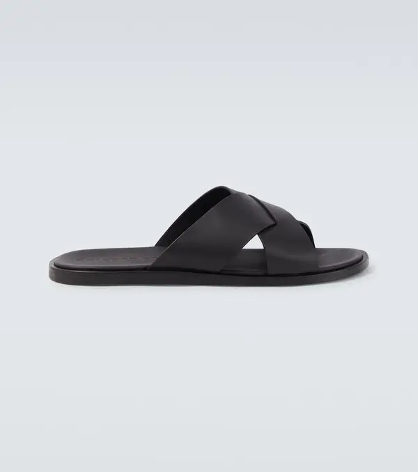 Orlebar Brown Leather Sandals - Black
