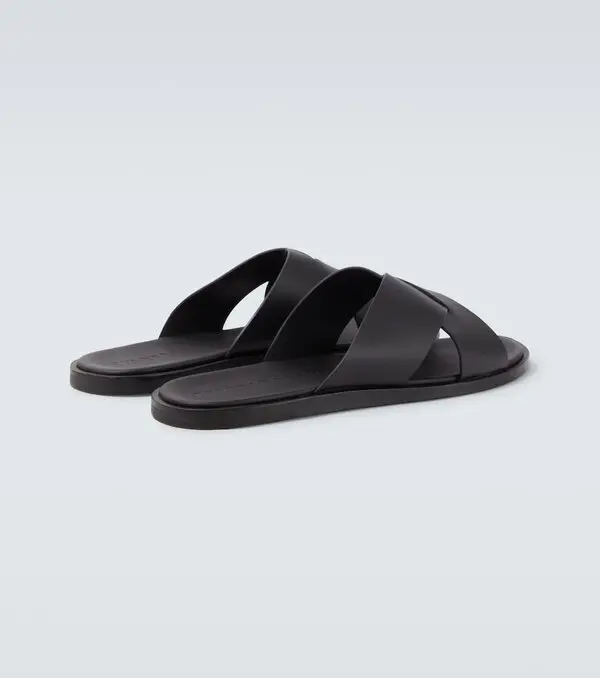 Orlebar Brown Leather Sandals - Black