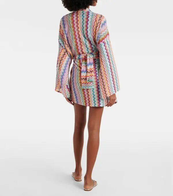 Missoni Zigzag Oversized Lame Wrap Cardigan