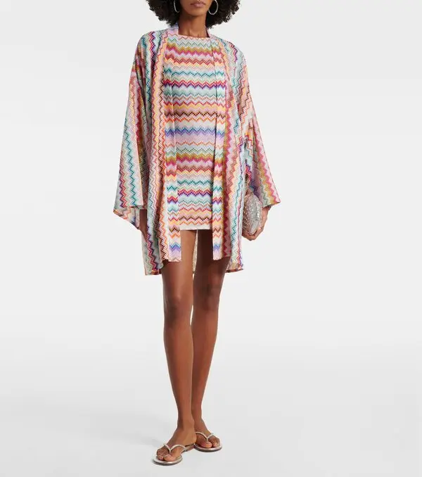 Missoni Zigzag Oversized Lame Wrap Cardigan