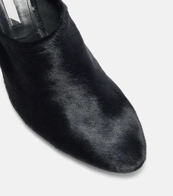 CHRISTEN Elipse 75 Calf Hair Mules - Black