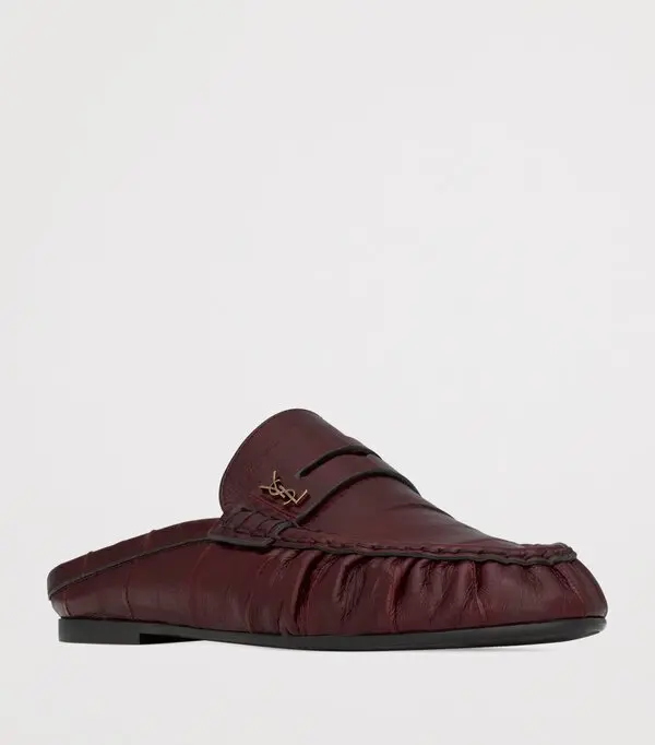 Saint Laurent Eel Leather Loafers - Burgundy