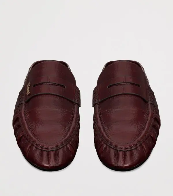Saint Laurent Eel Leather Loafers - Burgundy