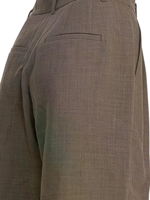SANDBEIGE Pleated Wool Trousers
